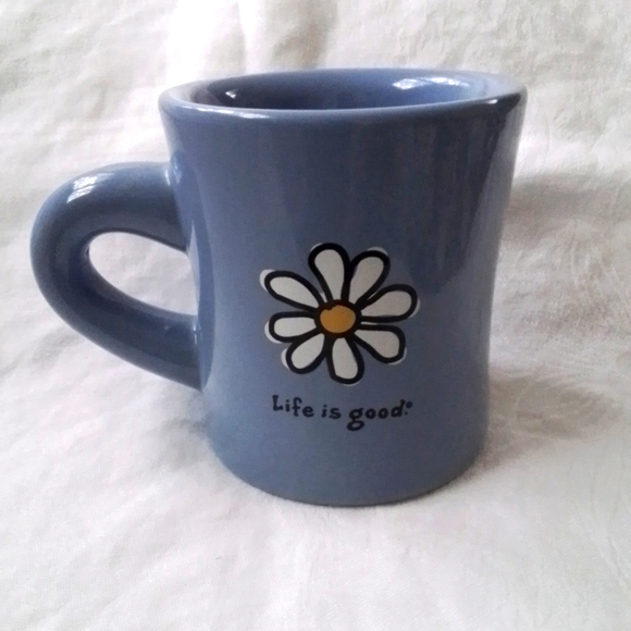 Life Is Good | Dining | Life Is Good Coffee Mug Cup Flower Blue Thick ...